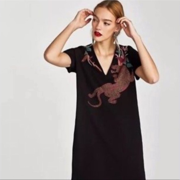 Zara | Dresses | Zara Tiger Cheetah Print Stretch Dress | Poshmark
